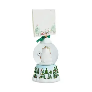 JULISKA Berry & Thread North Pole Polar Bear Snow Globe Place Card Holder