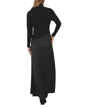 POINT Mixed Media Turtleneck Maxi Dress