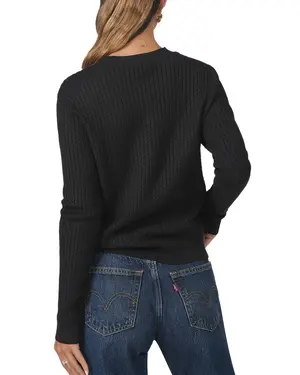 POINT Twisted Cable Knit Cardigan - Navy