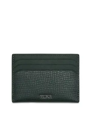 Tumi Textured Leather 6 Credit Card Slim Card Case - Deep Pine