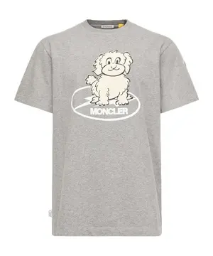 Moncler X Fragment Dog Print Cotton T-shirt - Grey