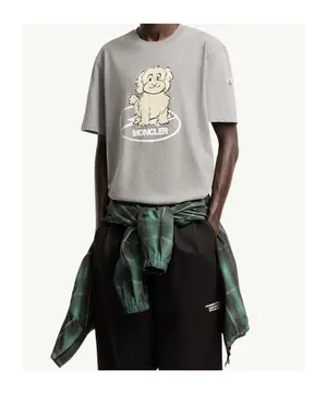 Moncler X Fragment Dog Printed Crewneck T-shirt - Grey