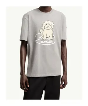 Moncler X Fragment Dog Printed Crewneck T-shirt - Grey
