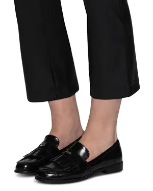 Hue Faux Leather Cropped Leggings - Black