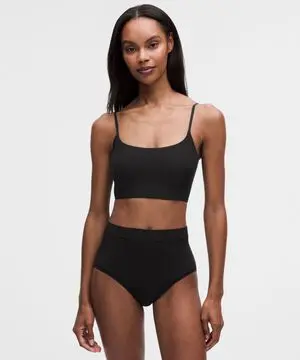 Lululemon Underease Cami Strap Ribbed Longline Bralette A–c Cups - Black