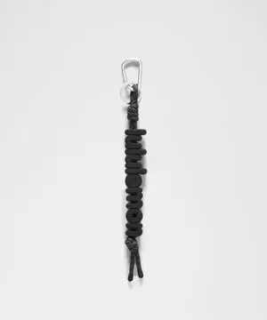 Lululemon Silicone Wordmark Keychain Black/silver