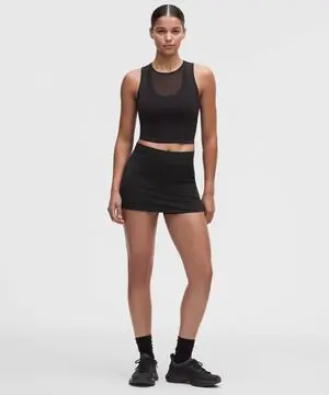 Lululemon Nulux Mesh-panelled Cropped Tank Top - Black