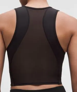 Lululemon Nulux Mesh-panelled Cropped Tank Top - Black
