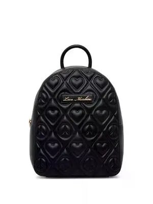 Moschino Quilted Heart-motif Backpack - Black