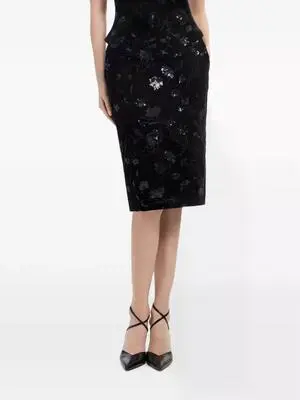 Elie Saab Embroidered-details Pencil Midi Skirt