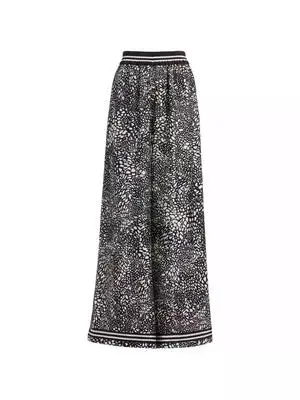 Elie Saab Dot-print Silk Trousers - Black