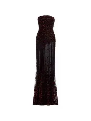 Elie Saab Sequin-embellished Strapless Maxi Dress