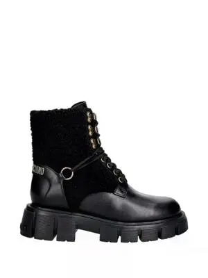 Moschino Bouclé-panel Lace-up Boots