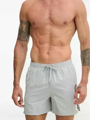Nike Logo-print Drawstring Swim Shorts - Grey