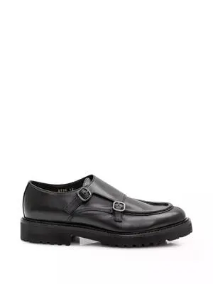 DOUCAL'S Double-buckle Leather Monk Shoes - Black