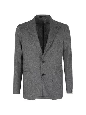 Tagliatore Herringbone-pattern Single-breasted Blazer - Grey