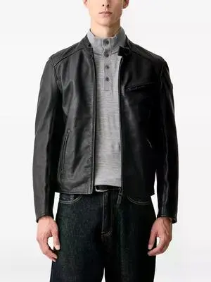 AERONAUTICA MILITARE Logo-patch Leather Jacket
