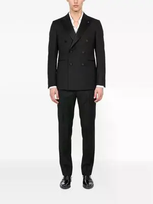 Tagliatore Double-breasted Peak-lapel Suit - Black
