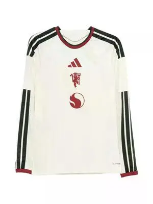 Adidas Manchester United Logo-print Long-sleeve T-shirt - Neutrals
