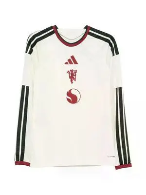 Adidas Manchester United Logo-print Long-sleeve T-shirt - Neutrals