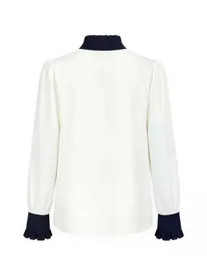 Vivetta Korean Ruffled Mandarin-collar Shirt