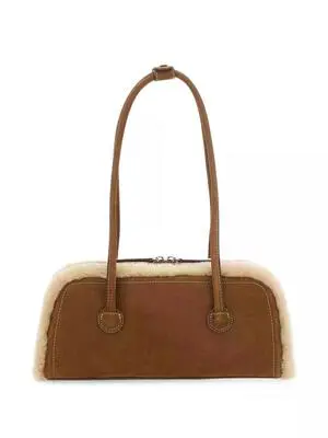 MARGESHERWOOD Soft Boston Shearling-trim Leather Shoulder Bag