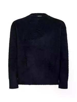 ROBERTO COLLINA Brushed-knit Crew-neck Sweater - Blue