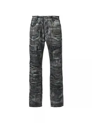 424 Distressed Leather Trousers