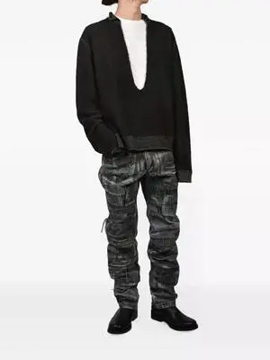 424 Distressed Leather Trousers