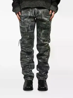 424 Distressed Leather Trousers