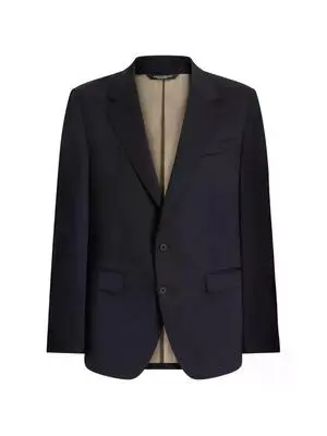 Dolce & Gabbana Taormina Single-breasted Jacket In Technical Wool - Blue