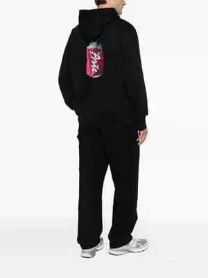 ARTE ANTWERP Graphic-print Drawstring Hoodie - Black