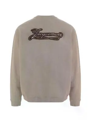 Jacquemus Logo-patch Cotton Sweatshirt - Neutrals