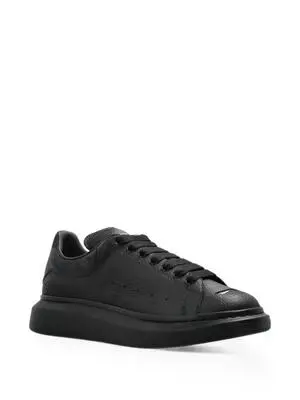 Alexander McQueen Oversized Logo-print Leather Sneakers - Black