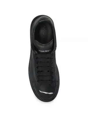 Alexander McQueen Oversized Logo-print Leather Sneakers - Black