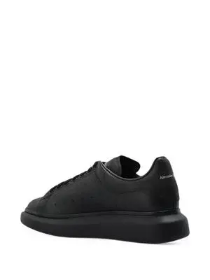 Alexander McQueen Oversized Logo-print Leather Sneakers - Black