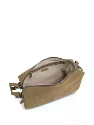 Pinko Buckle-detail Suede Shoulder Bag - Brown