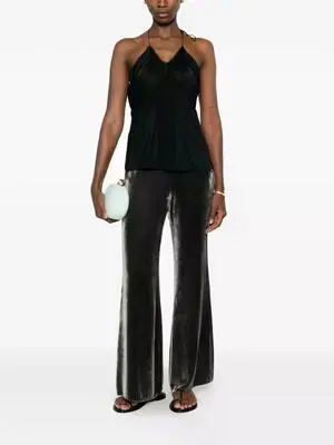 FORTE_FORTE Velvet Flared Trousers - Grey