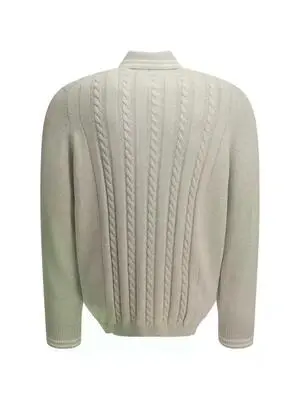 Brunello Cucinelli Cotton Cable-knit Shirt With Logo - White