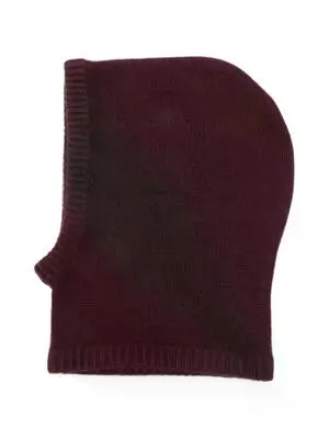 Soft Goat Ribbed-trim Knitted Balaclava - Red