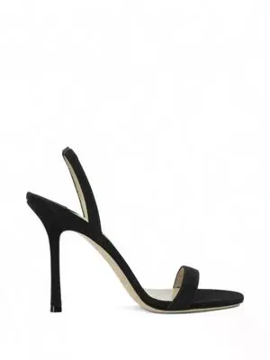 JIMMY CHOO Jenn 100 Suede Sandals - Black