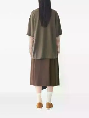 STUDIO TOMBOY Unbalanced Wrap-style Midi Skirt - Brown
