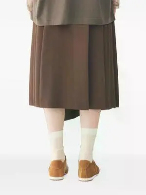 STUDIO TOMBOY Unbalanced Wrap-style Midi Skirt - Brown