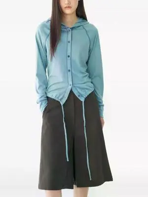 STUDIO TOMBOY Drawstring Hooded Cardigan