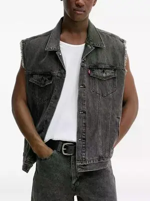 LEVI'S Frayed-edge Denim Vest