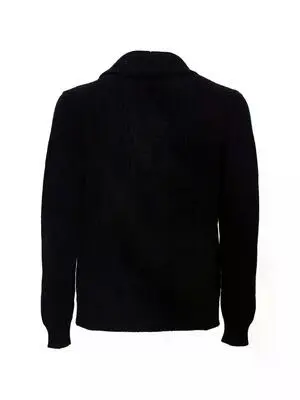 FILIPPO DE LAURENTIIS Ribbed-knit Shawl-collar Cardigan