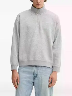 LEVI'S Quarter-zip Logo-patch Sweatshirt - Grey