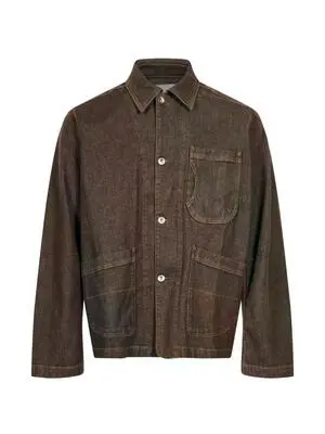 You Must Create Construction Contrast-stitch Denim Jacket - Brown