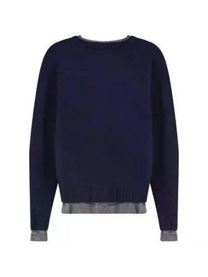 TONYWACK Layered-effect Ribbed-trim Sweater