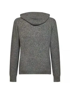 ROBERTO COLLINA Marl-knit Hoodie - Grey